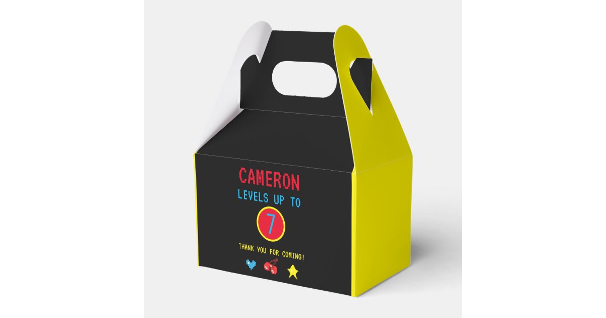 Gamer Pixel Arcade level up birthday Favor Box | Zazzle