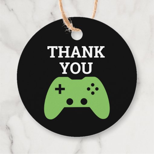 Gamer Video Game Party Thank You Personalized Favor Tags | Zazzle