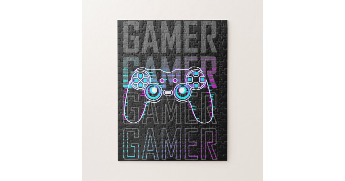 Gamer With Controller Jigsaw Puzzle | Zazzle
