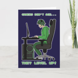 Gamers Don't Age They Level Up Birthday Card | Zazzle