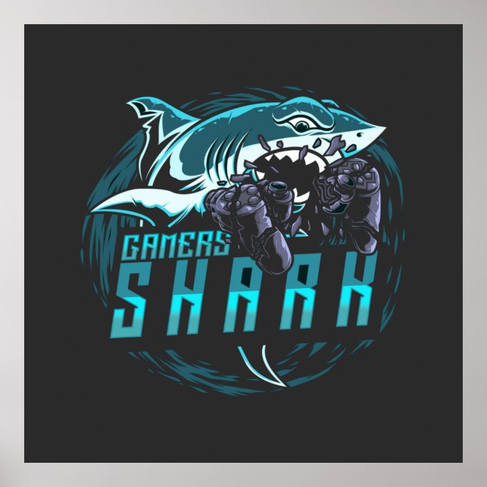 Gamers Shark | Gaming Poster | Zazzle.com