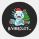 Gamesalotl Cute Axolotl Pajamas Christmas Kids Classic Round Sticker ...