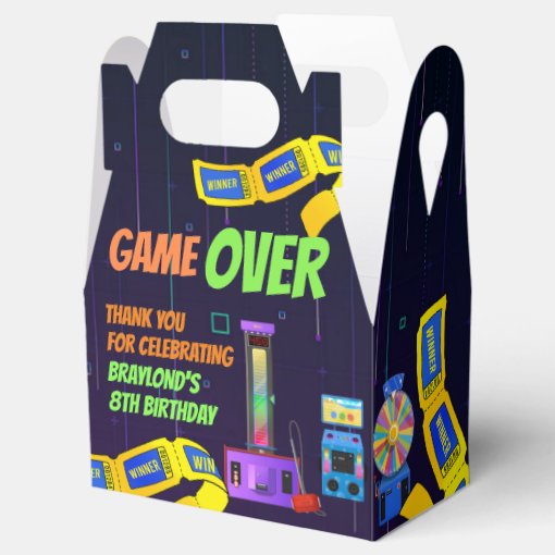Gaming and Arcade Birthday Favor Box | Zazzle