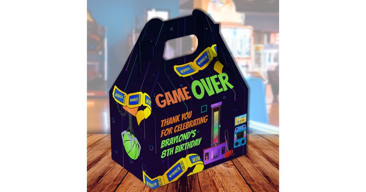 Gaming and Arcade Birthday Favor Box | Zazzle