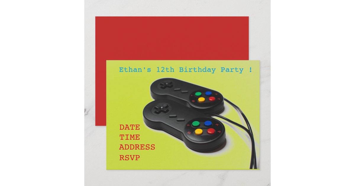 Gaming boys gamer birthday party invitation | Zazzle