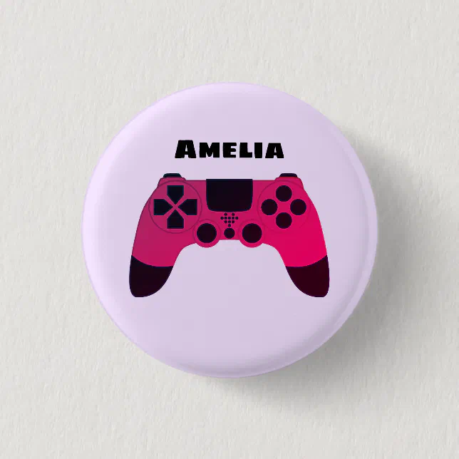 Gaming Controller Video Games Nerd Gamer Name Button | Zazzle