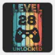 Gaming Level 28 Unlocked 28th Birthday Gift Gamer Square Sticker | Zazzle