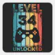 Gaming Level 34 Unlocked 34th Birthday Gift Gamer Square Sticker | Zazzle