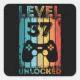Gaming Level 37 Unlocked 37th Birthday Gift Gamer Square Sticker | Zazzle