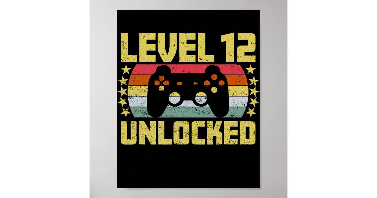 Gaming Vintage 12th Birthday Gift 12 Year Old Boy Poster | Zazzle