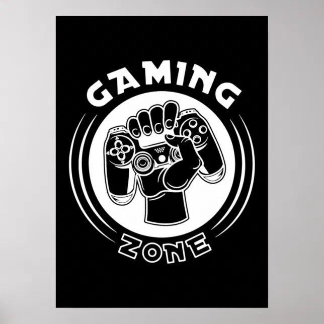 Gaming Zone, Mancave - Funny Video Gamer, Gaming P Poster | Zazzle
