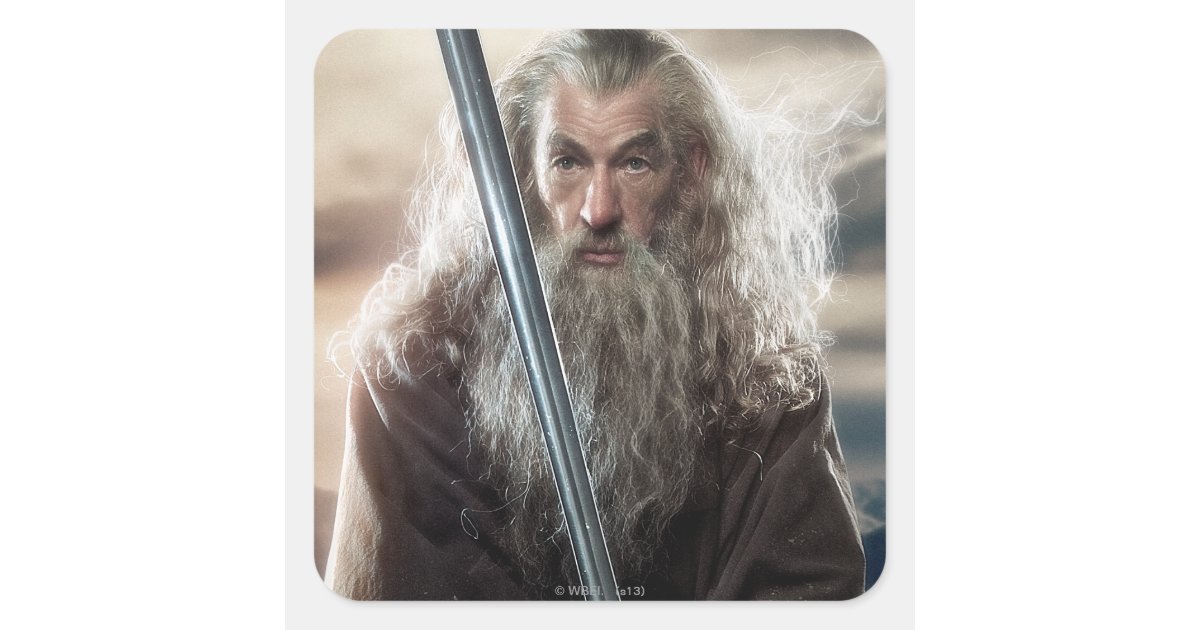 Gandalf Character Poster 2 Square Sticker | Zazzle