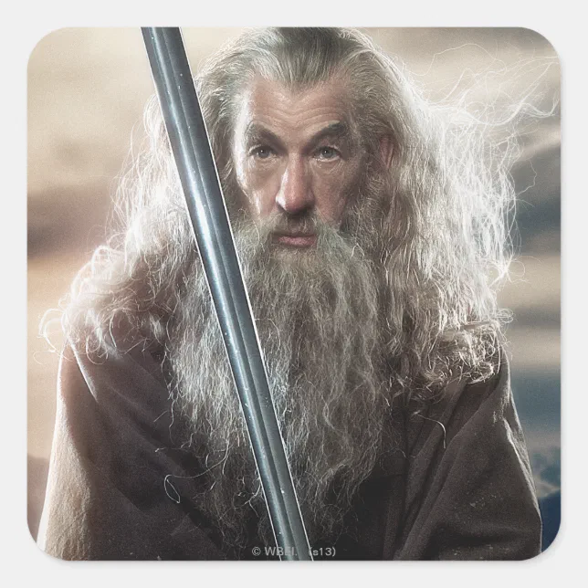 Gandalf Character Poster 2 Square Sticker | Zazzle