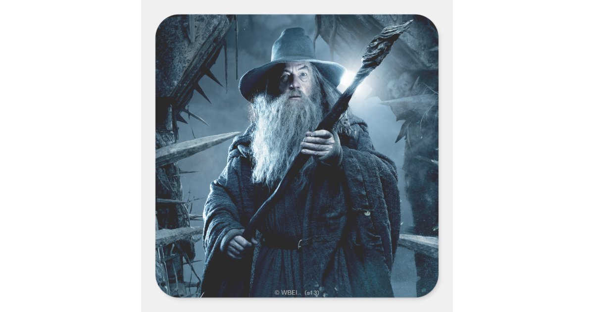 Gandalf Character Poster 3 Square Sticker | Zazzle