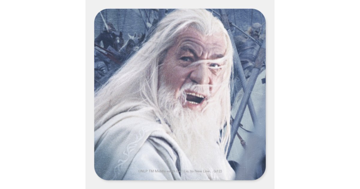 GANDALF™ In Battle Square Sticker | Zazzle