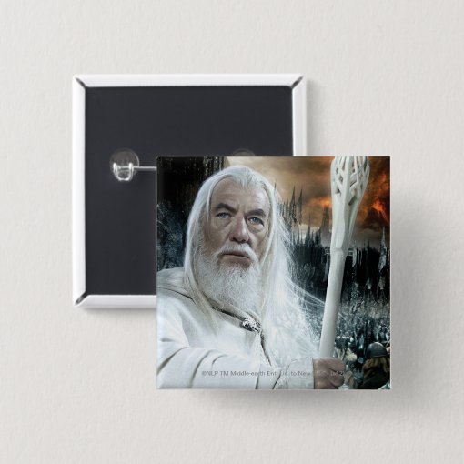 GANDALF™ with Staff Pinback Button | Zazzle