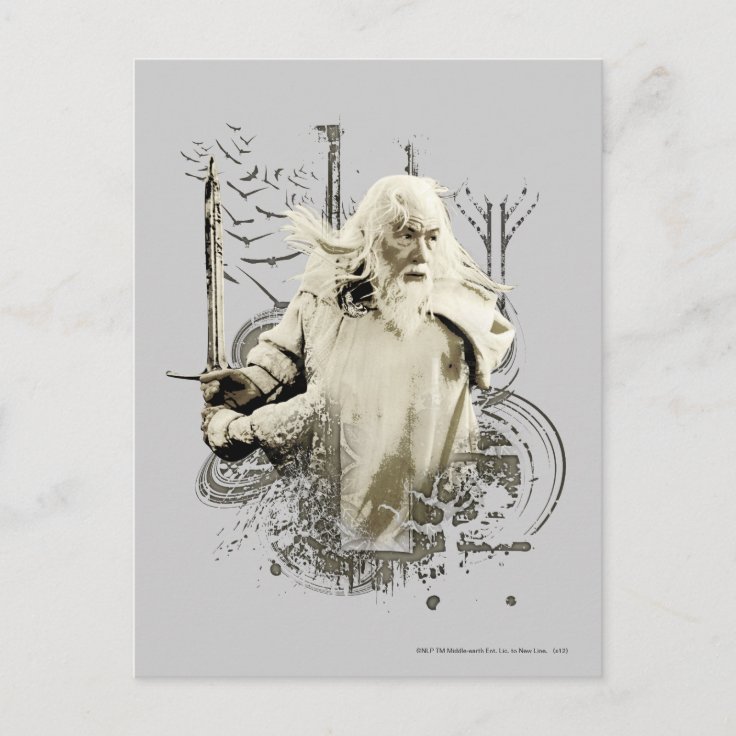 GANDALF™ with Sword Vector Collage Postcard | Zazzle