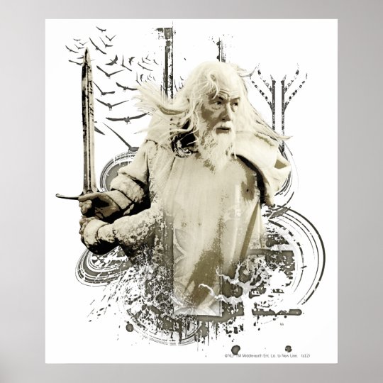 GANDALF™ with Sword Vector Collage Poster | Zazzle.com