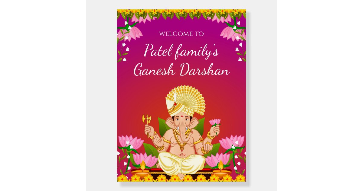 Ganesh Chaturthi signs Ganpati darshan signs | Zazzle