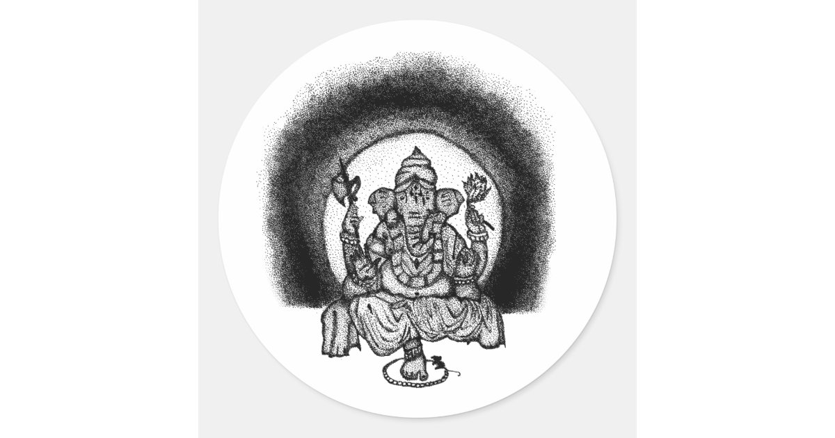 ganesh classic round sticker | Zazzle