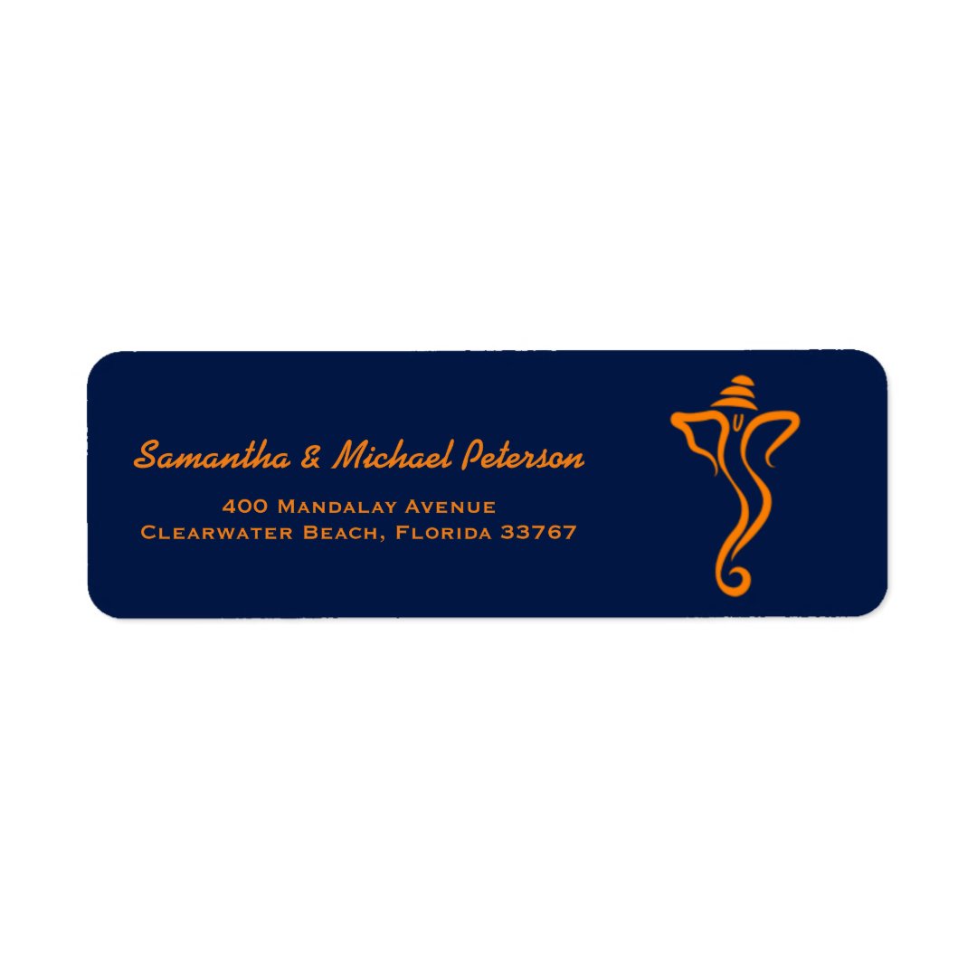 Ganesh Hindu Indian Wedding Custom Address Labels | Zazzle