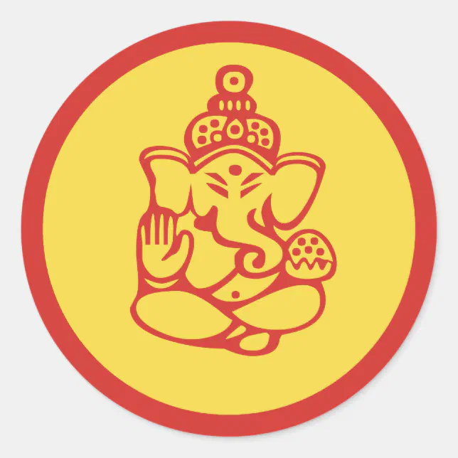 Ganesha Classic Round Sticker | Zazzle
