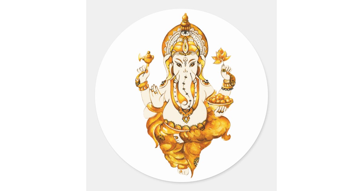 Ganesha Gold Sticker | Zazzle