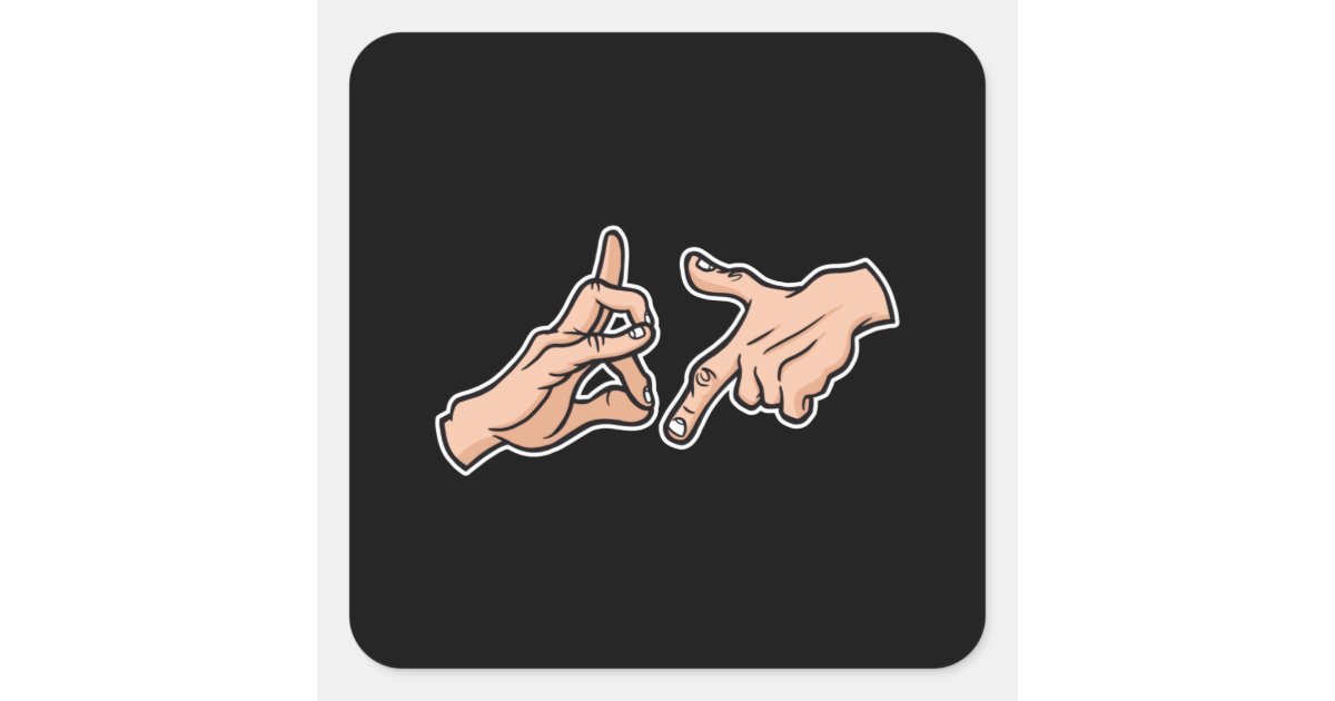 Gang sign square sticker | Zazzle