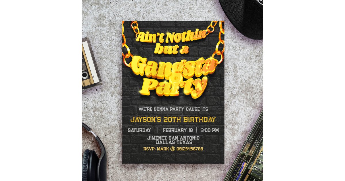 Gangsta Party - Hiphop Theme Invitation | Zazzle