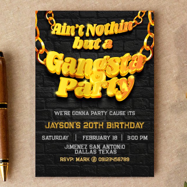 Invitation To Gangsta Party Gangster Party Graphics, Designs