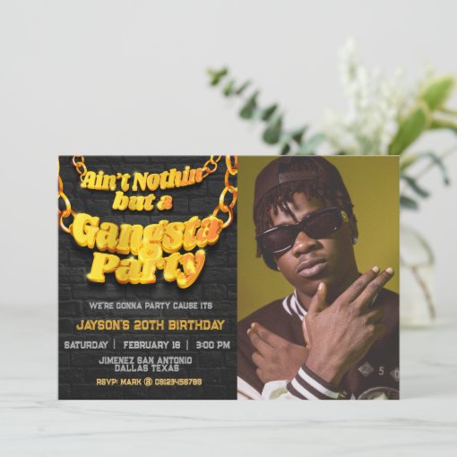 Gangsta Party - Hiphop Theme Landscape Invitation | Zazzle