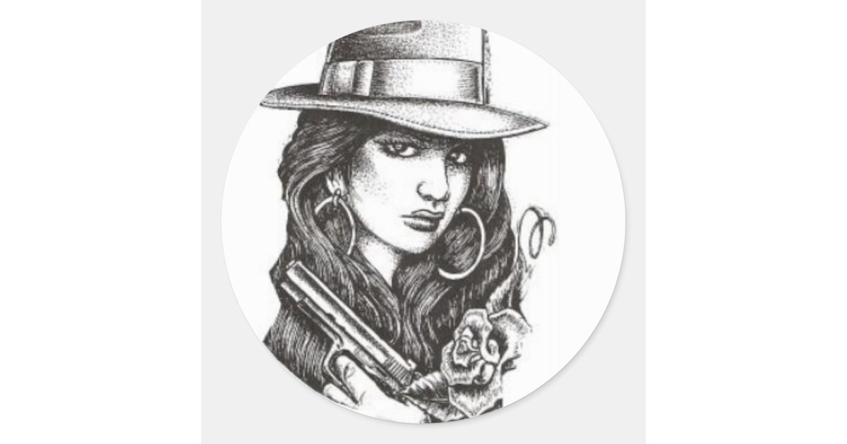 gangster classic round sticker | Zazzle