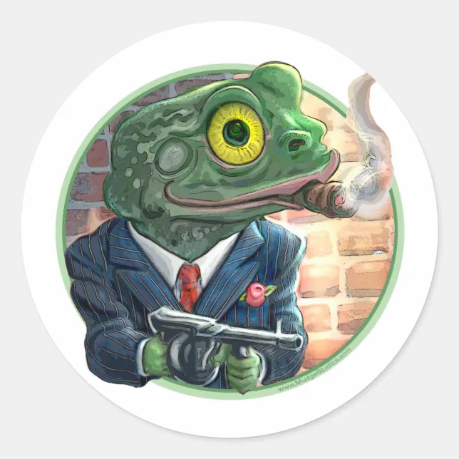 Gangster Frog Sticker | Zazzle