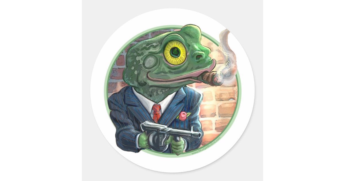 Gangster Frog Sticker | Zazzle