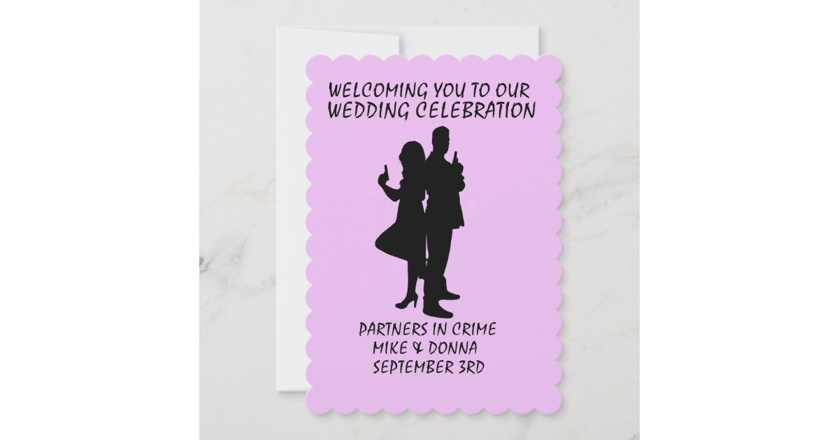 GANGSTER GUNS THEME WEDDING INVITATIONS | Zazzle