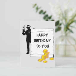 Gangster- Happy Birthday funny, customizable Postcard | Zazzle