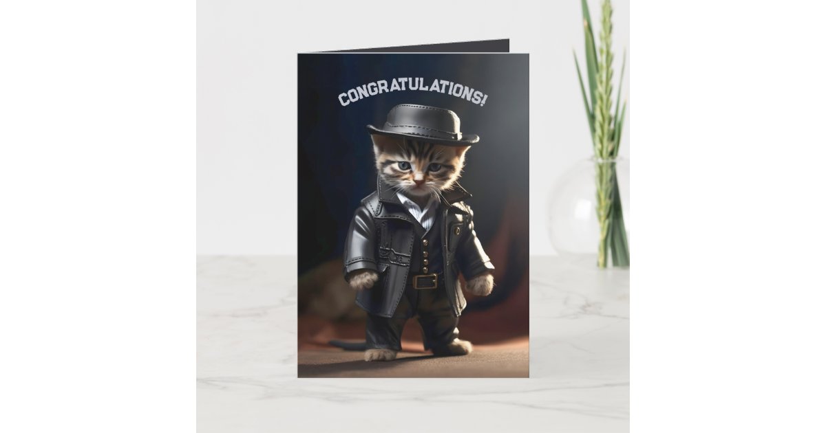 Gangster Kitten Thank You Card | Zazzle