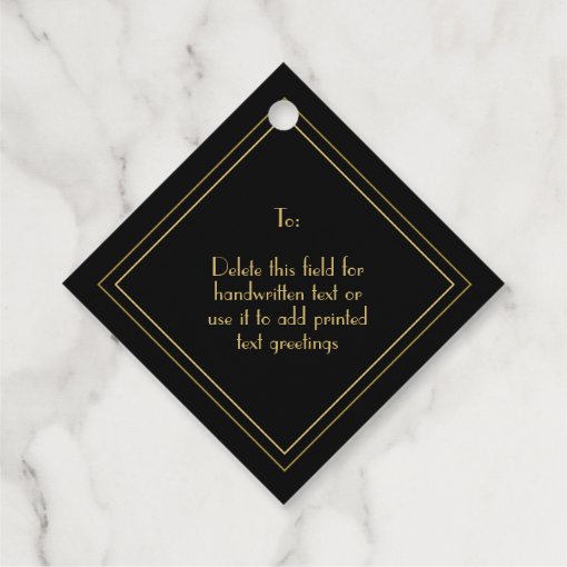 Gangster Moll 1920s Flapper Gatsby Party BlackGold Favor Tags | Zazzle