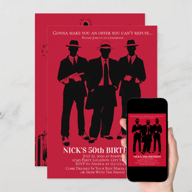 Gangster Party Invitations | Zazzle