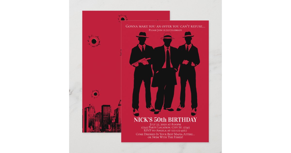 Gangster Party Invitations | Zazzle