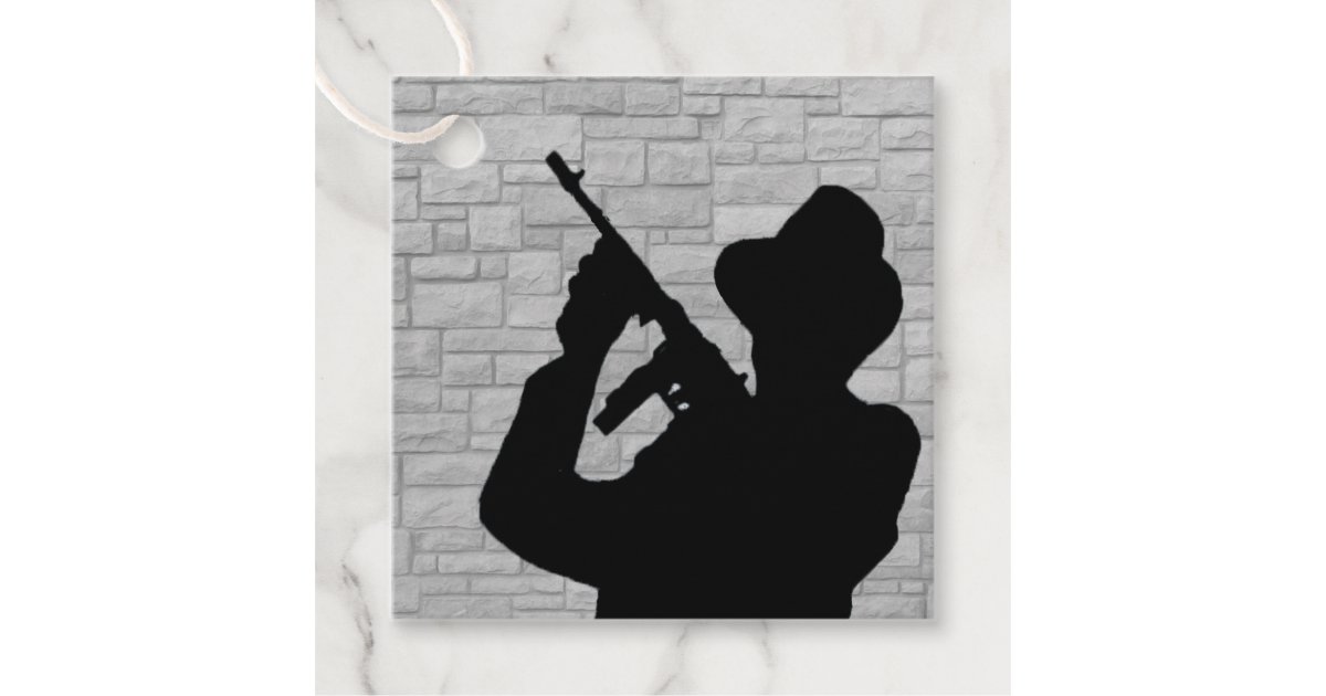 Gangster Silhouette Favor Tags | Zazzle