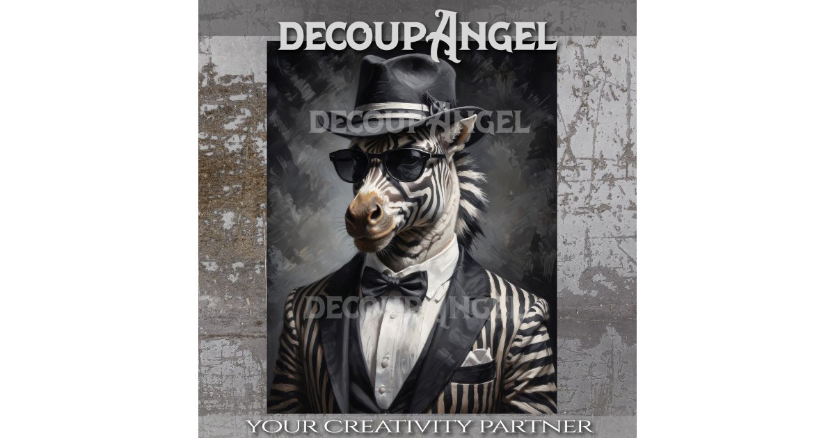 Gangster Zebra #2 Decoupage Tissue Paper | Zazzle