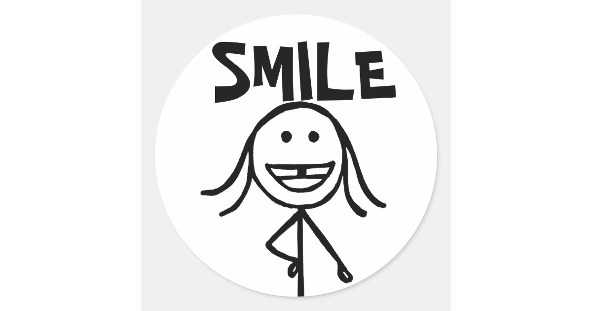 Gap Toothed Girls Smile Stickers Zazzle