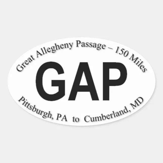 GAP Trail Sticker - Sheet of 4 stickers | Zazzle