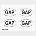 GAP Trail Sticker - Sheet of 4 stickers | Zazzle