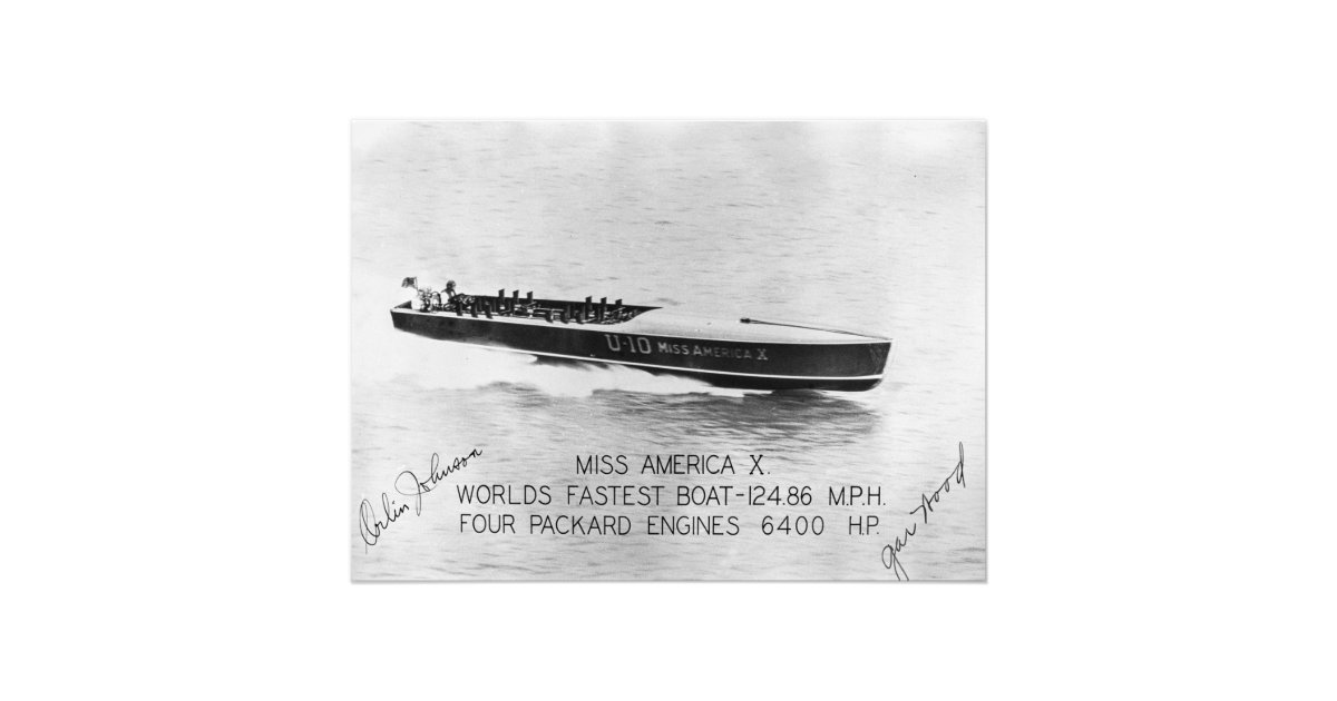Gar Wood Racing Miss America X "Autographed" Photo Print | Zazzle