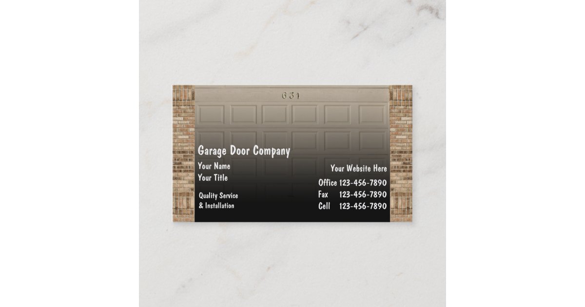 Garage Door Business Cards | Zazzle
