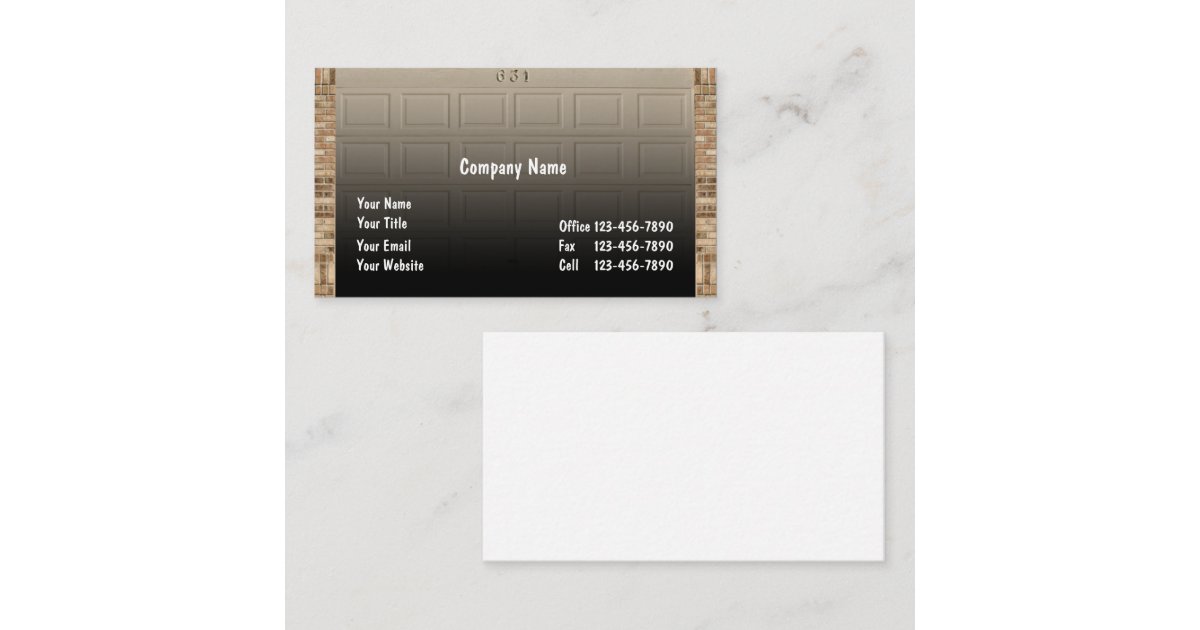 Garage Door Business Cards | Zazzle