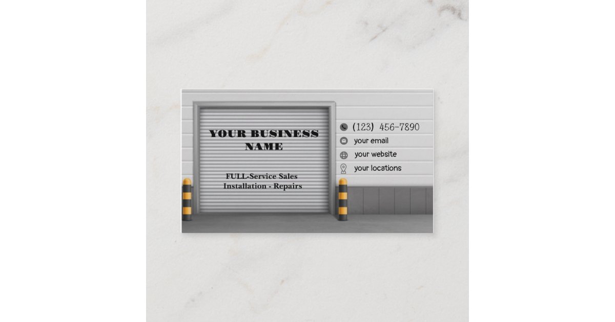 Garage Door Business Cards | Zazzle