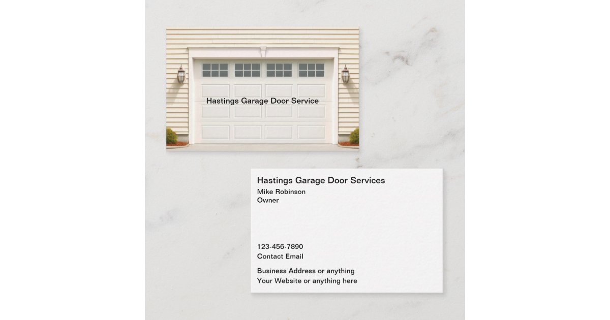 Garage Door Construction Business Cards | Zazzle